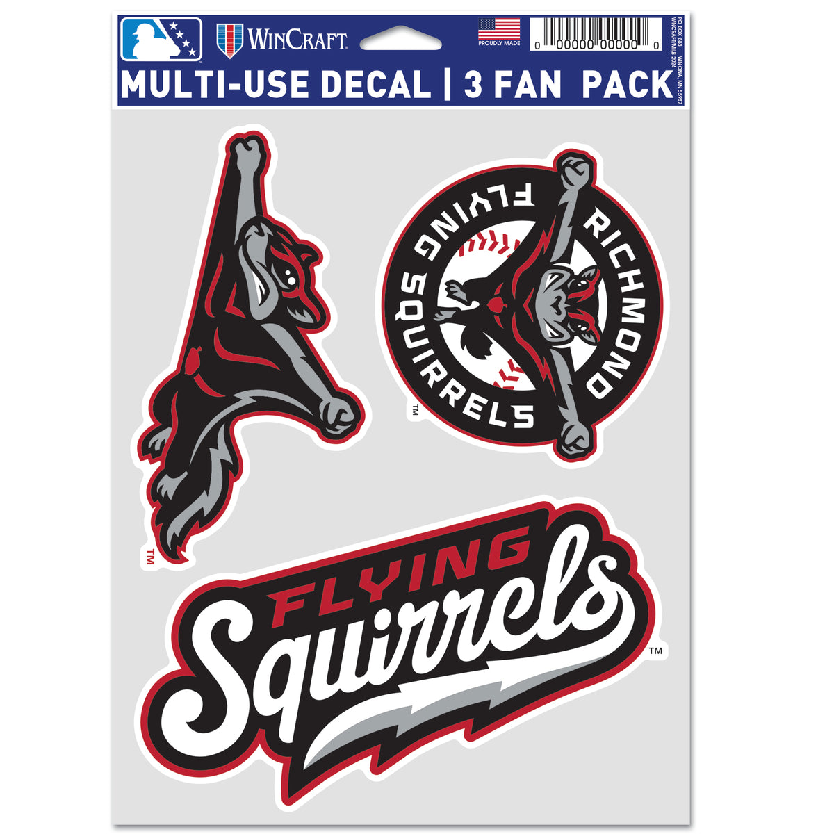 Richmond Flying Squirrels Decal Fan Pack – Richmond Flying Squirrels ...